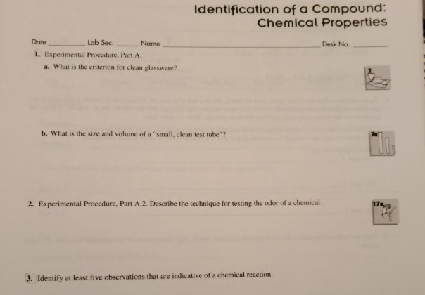 Solved Identification of a Compound: Chemical Properties | Chegg.com