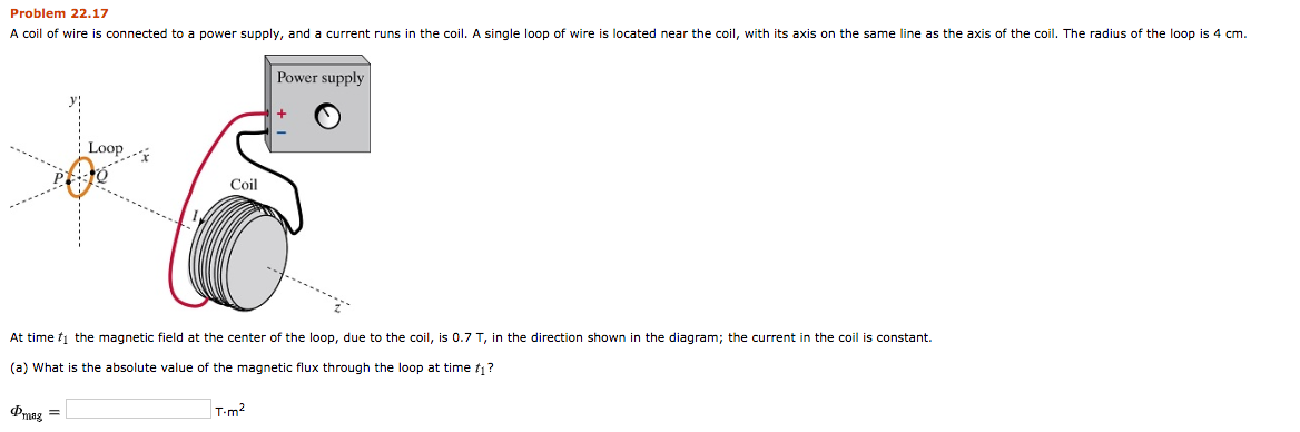 Solved Problem 22.17 A coil of wire is connected to a power | Chegg.com
