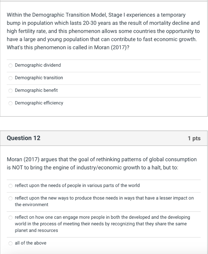 Solved Within the Demographic Transition Model, Stage I | Chegg.com