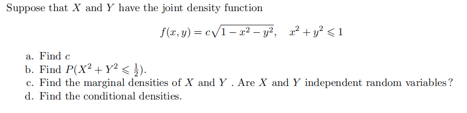Solved Suppose that X and Y have the joint density function | Chegg.com
