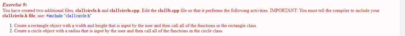 Solved Exercise 9: You have created two additional files, | Chegg.com