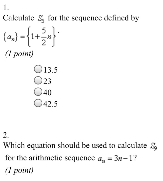 Solved Calculate S for the sequence defined by (I point) | Chegg.com