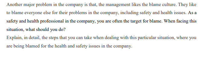 Solved Another major problem in the company is that, the | Chegg.com