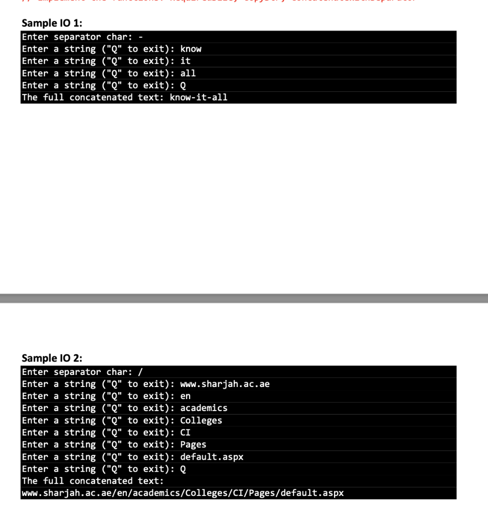 Solved Question 2 The Given Program Concatenates Multiple