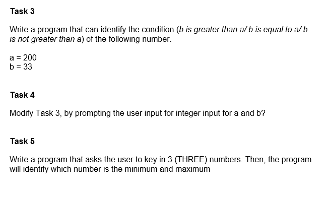 Solved Task 3 Write a program that can identify the | Chegg.com