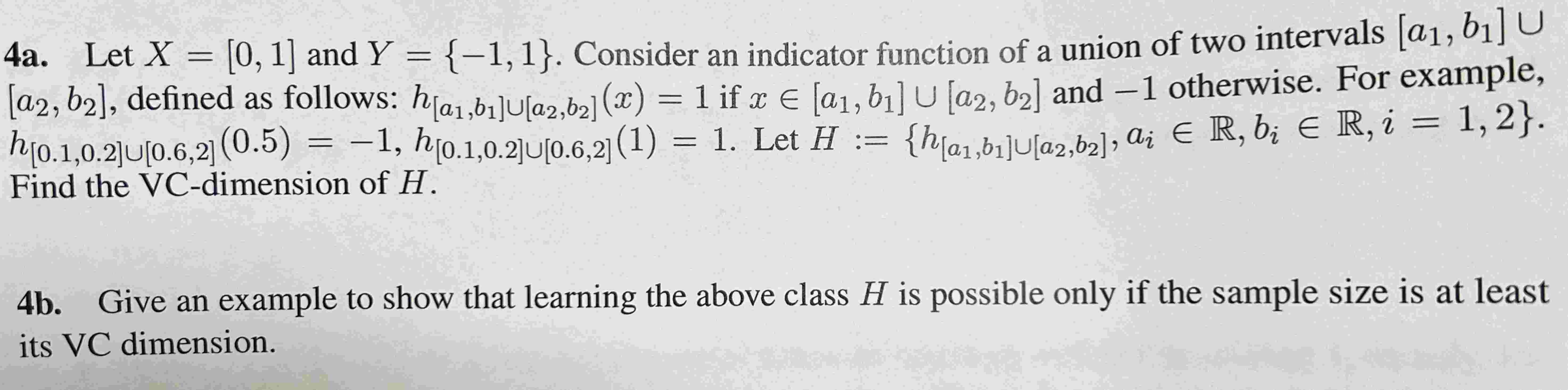 Solved 4a. ﻿Let x=[0,1] ﻿and Y={-1,1}. ﻿Consider an | Chegg.com