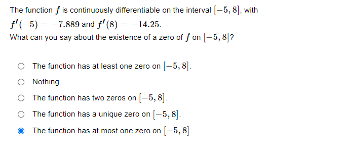 Solved The function f is continuously differentiable on the | Chegg.com