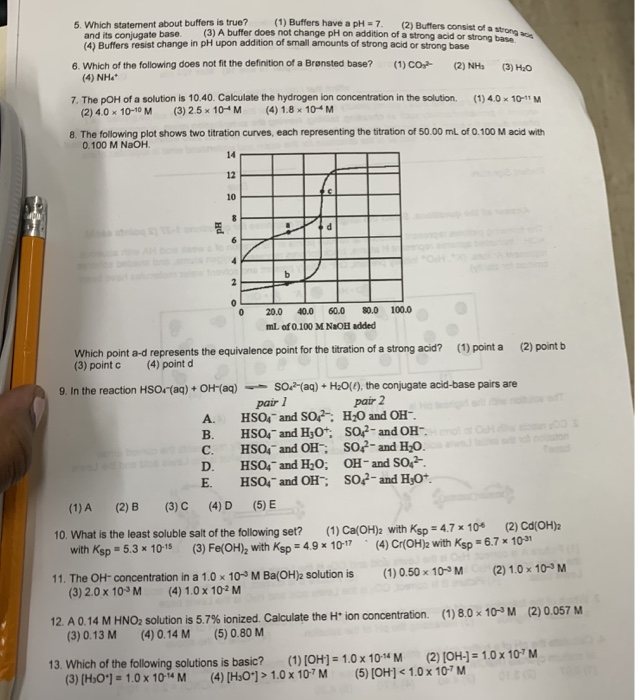 Solved 5. Which statement about buffers is true?(1) Buffers | Chegg.com