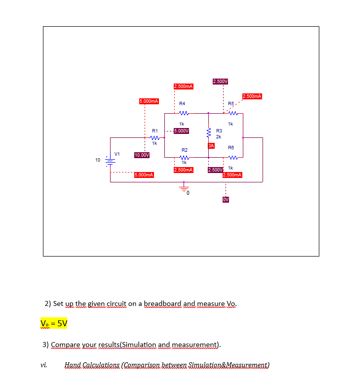 2) Set up the given circuit on a breadboard and | Chegg.com