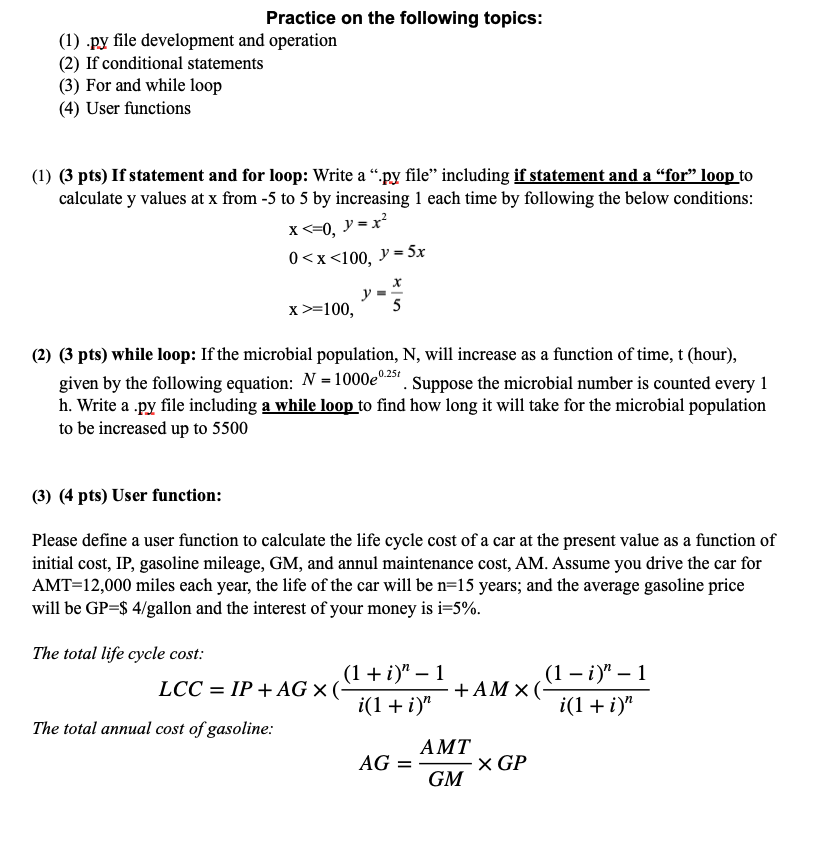 Solved Practice on the following topics: (1).py file | Chegg.com