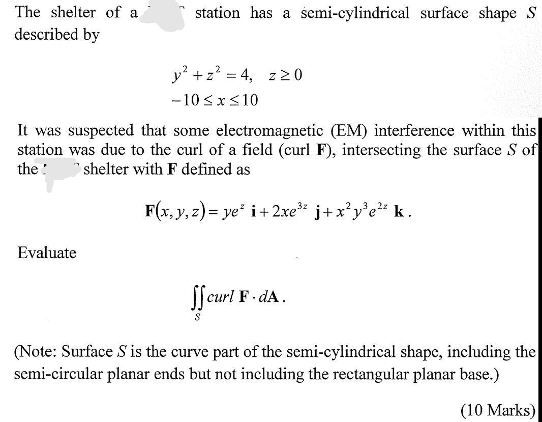 Solved The shelter of a station has a semi-cylindrical | Chegg.com