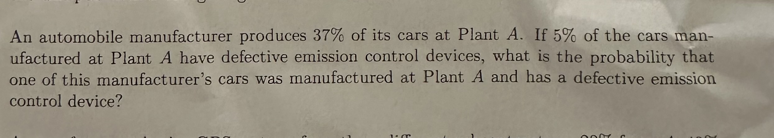 An automobile manufacturer produces 37% ﻿of its cars | Chegg.com