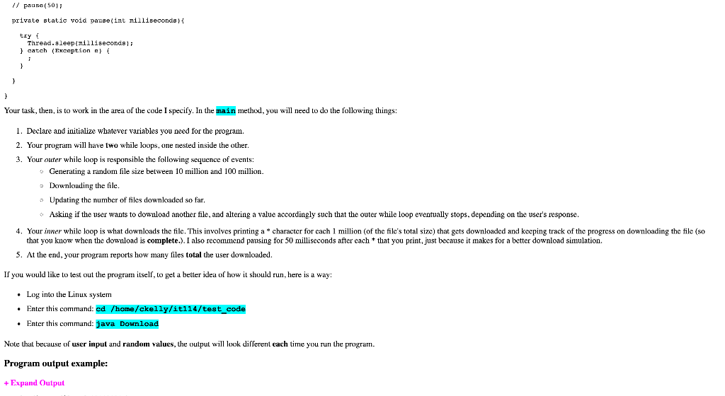Solved the code, this time. // Import anything you need to | Chegg.com