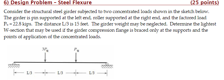 Solved 6) Design Problem - Steel Flexure (25 points) | Chegg.com