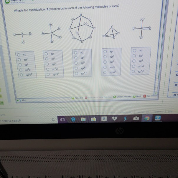 What is the hybridization of phosphorus in each of | Chegg.com