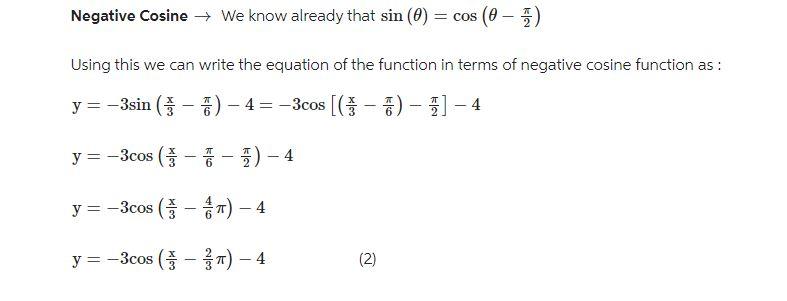 Negative Cosine → We know already that | Chegg.com