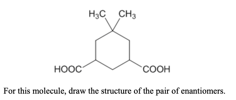 Solved H3C CH3 HOOC COOH For this molecule, draw the | Chegg.com