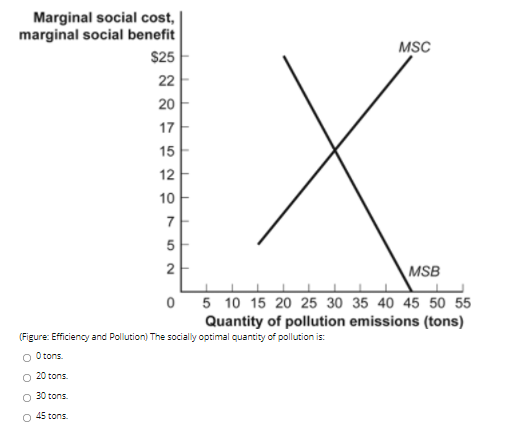 Solved Marginal social cost, marginal social benefit $25 22 | Chegg.com