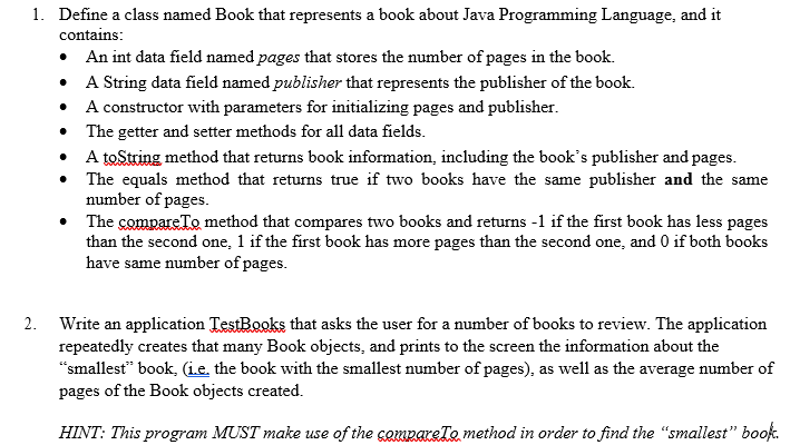 Solved 1. Define a class named Book that represents a book | Chegg.com