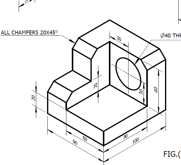 Solved How the Top and side view will look like for this | Chegg.com