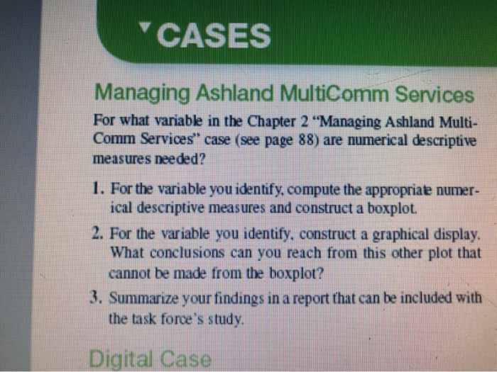 Solved CASES Managing Ashland Multicomm Services For what | Chegg.com