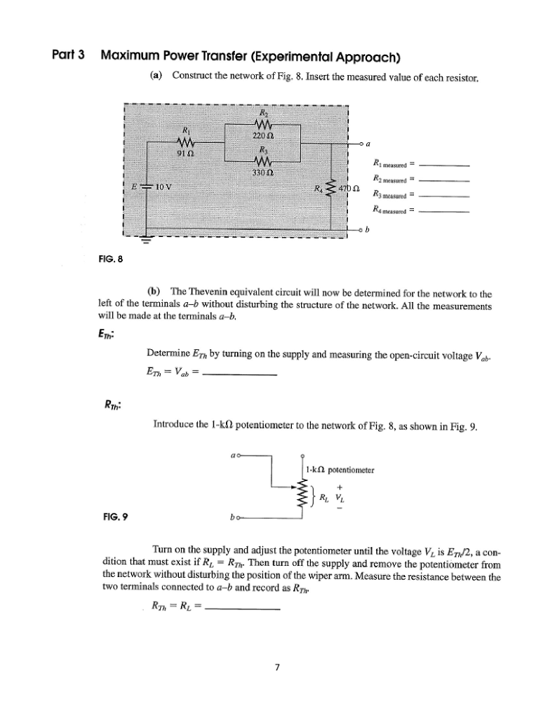 Solved Name: Date: Course and Section: Instructor: Thevenin | Chegg.com
