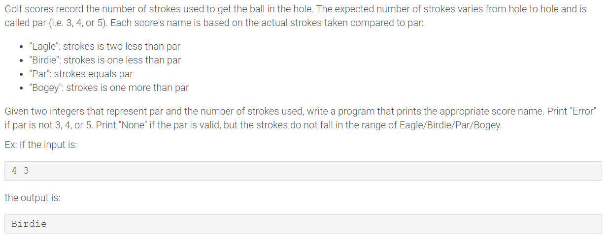 Solved Golf scores record the number of strokes used to get | Chegg.com