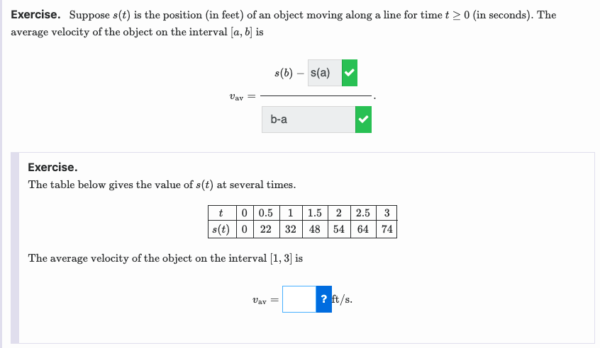 Solved Exercise Suppose S T Is The Position In Feet Of