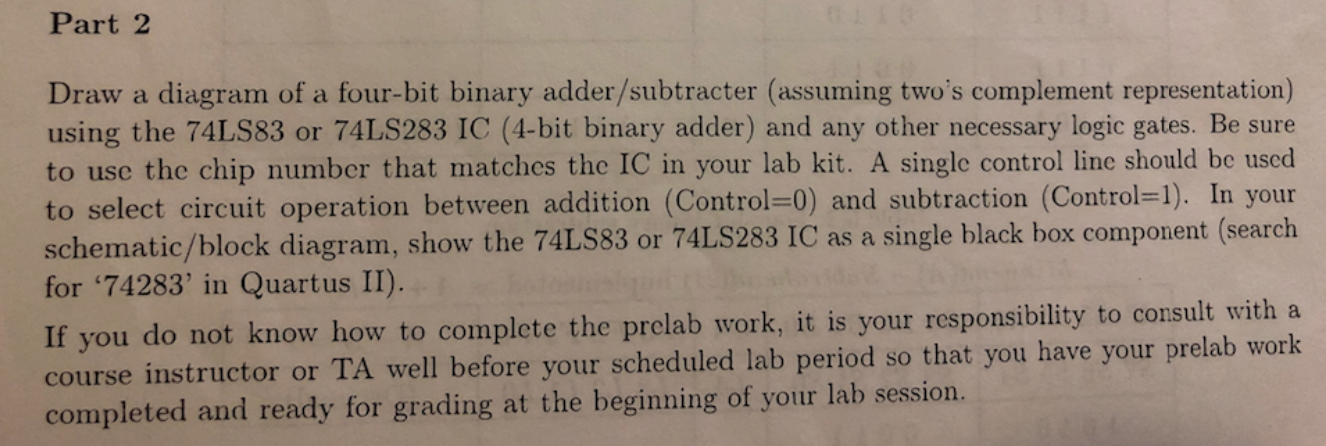 Solved Part 2 Draw a diagram of a four-bit binary | Chegg.com