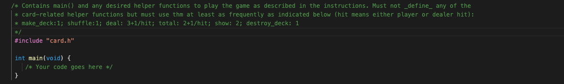 Solved Write A Game Of 21 Using Multiple C Program Files