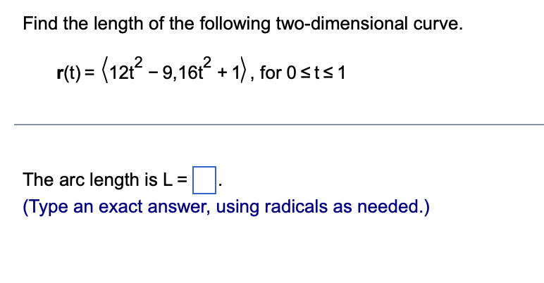 Solved Find the length of the following two-dimensional | Chegg.com