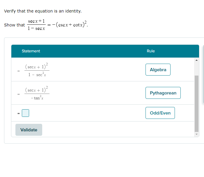 Solved Verify that the equation is an identity. Show that = | Chegg.com