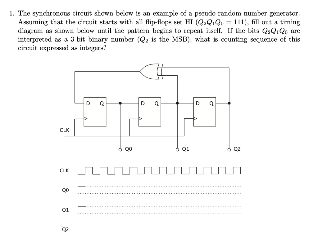 Solved 1. The synchronous circuit shown below is an example | Chegg.com