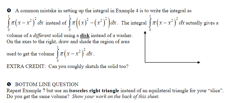 Solved (4) A common mistake in setting up the integral in | Chegg.com