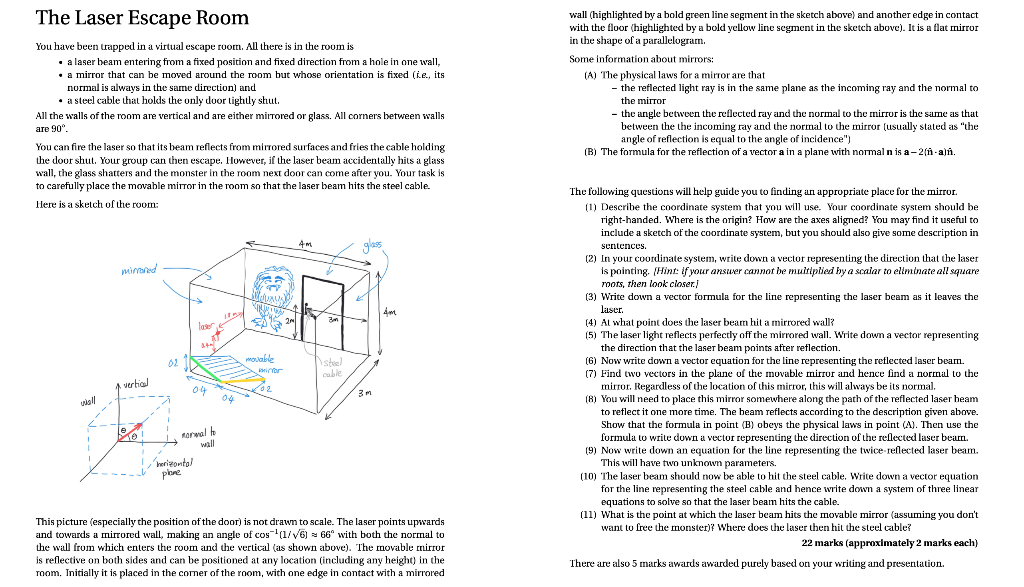 The Laser Escape Room You have been trapped in a | Chegg.com
