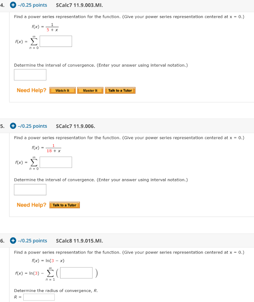 Solved 4. + -10.25 points Scalc7 11.9.003.MI. Find a power | Chegg.com
