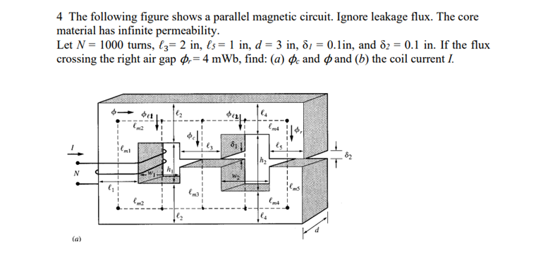 [Solved]: 4 The following figure shows a parallel magnetic c