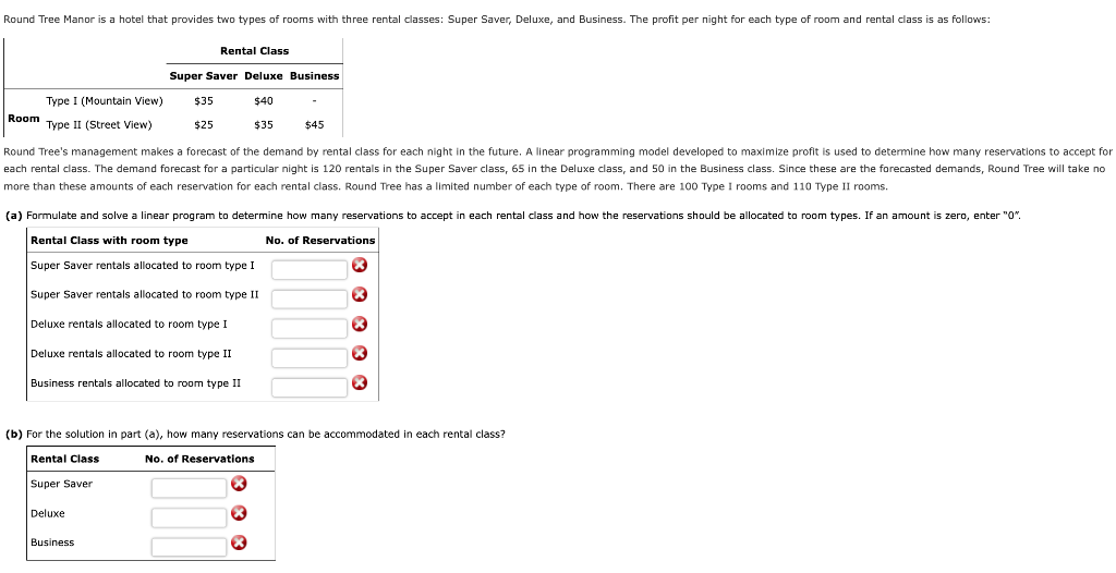 Solved more than these amounts of each reservation for each | Chegg.com