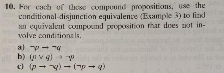 Solved 10. For each of these compound propositions, use the | Chegg.com