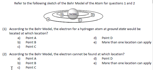 Solved Refer to the following sketch of the Bohr Model of | Chegg.com