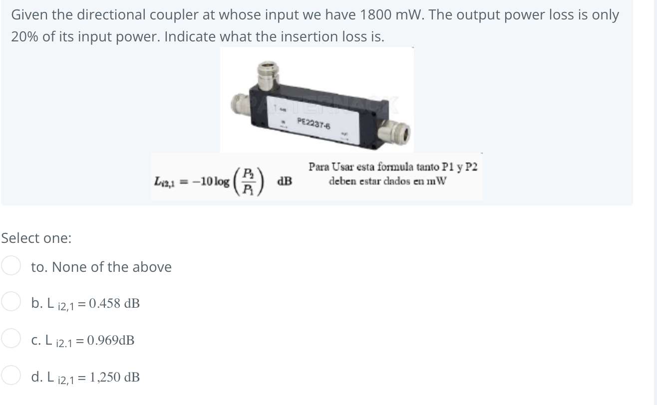 Solved Given the directional coupler at whose input we have | Chegg.com