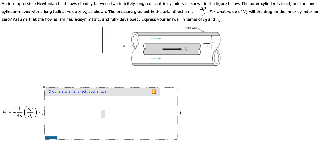 Solved An incompressible Newtonian fluid flows steadily | Chegg.com