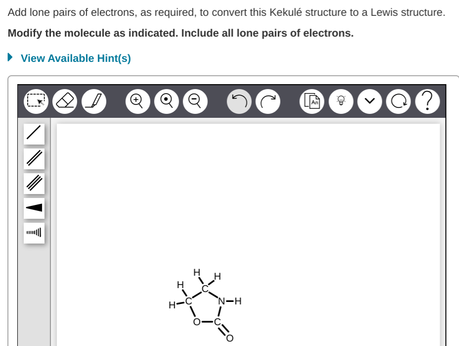 Solved Add lone pairs of electrons, as required, to convert | Chegg.com