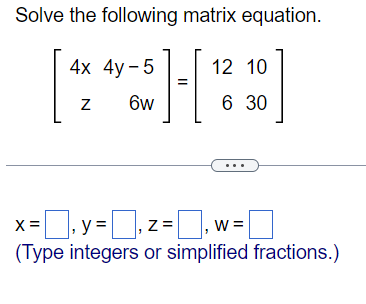 Solved Solve the following matrix equation. | Chegg.com