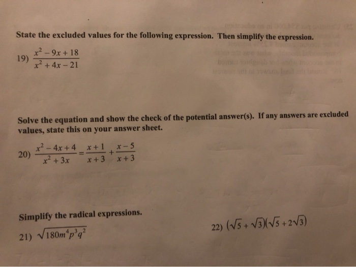 Solved State The Excluded Values For The Following Chegg solved-state-the-excluded-values-for-the-following-chegg