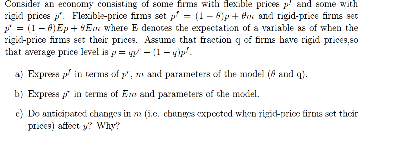 Solved Consider an economy consisting of some firms with | Chegg.com