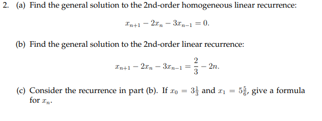 Solved 2. (a) Find the general solution to the 2nd-order | Chegg.com