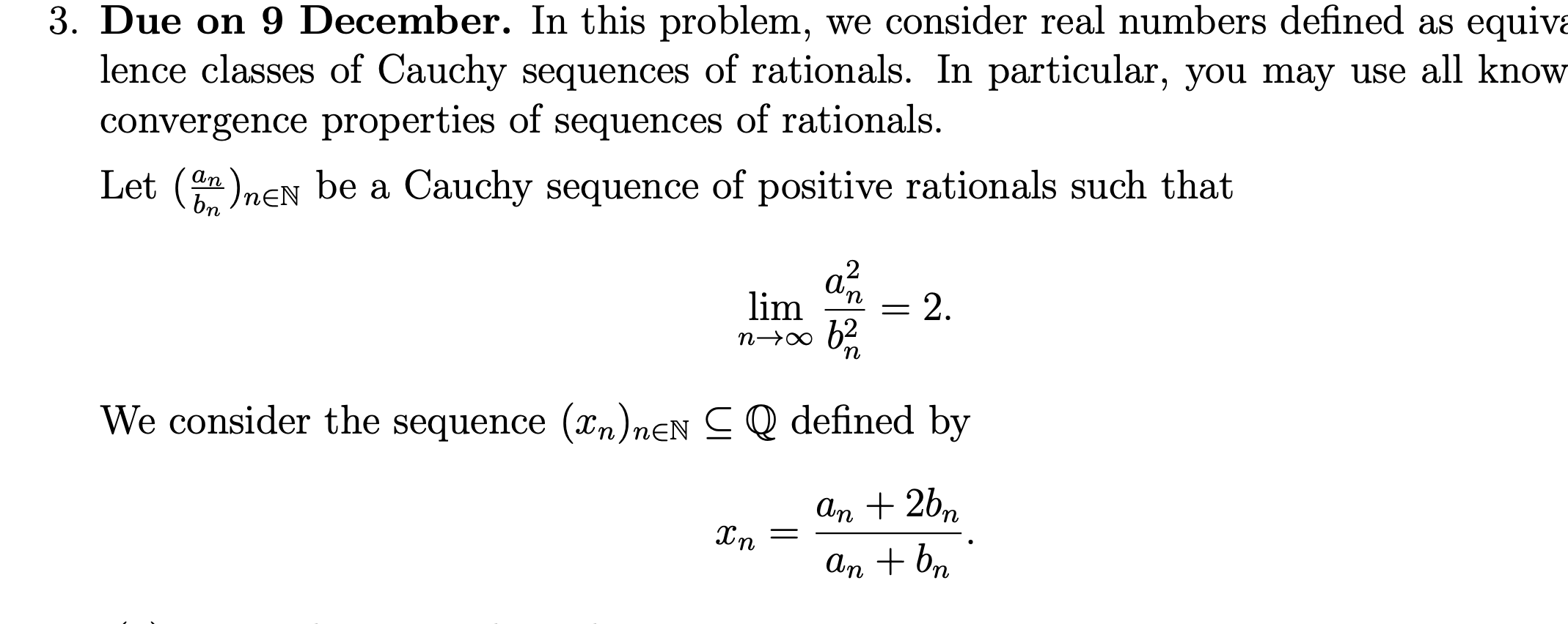 Due on 9 ﻿December. In this problem, we consider real | Chegg.com
