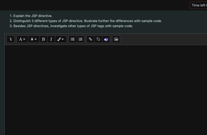 Solved 1. Explain the JSP directive. 2. Distinguish 3 | Chegg.com