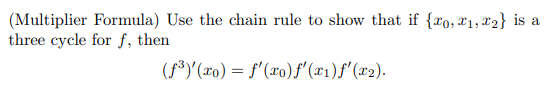 Solved (Multiplier Formula) Use the chain rule to show that | Chegg.com